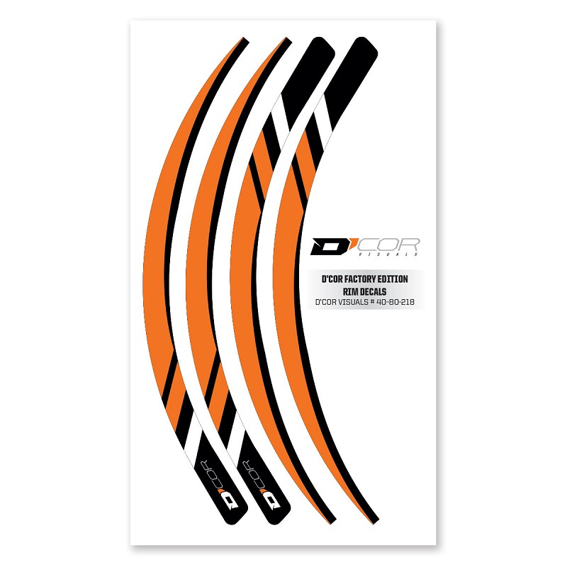 Stikkersets / Graphics > D'Cor Rim Decals Orange 4pc set - Van Dijck MX