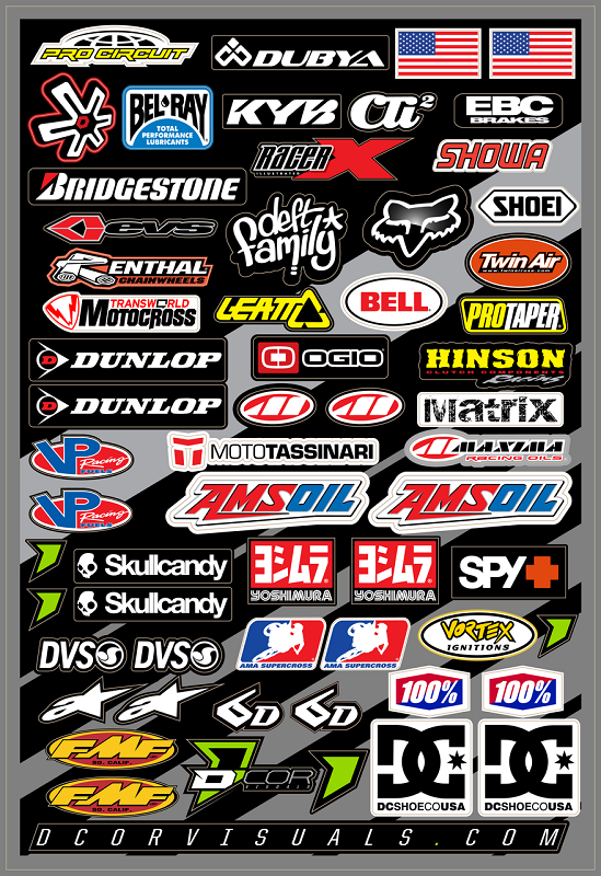 Stikkersets / Graphics > D'Cor Decal Sheet Misc MX Logos - Van Dijck